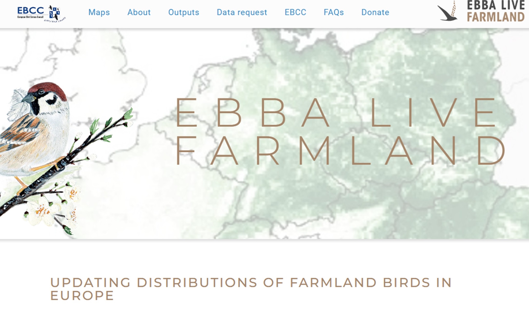 EBBA Live Farmland: updating distributions of farmland birds in Europe ...